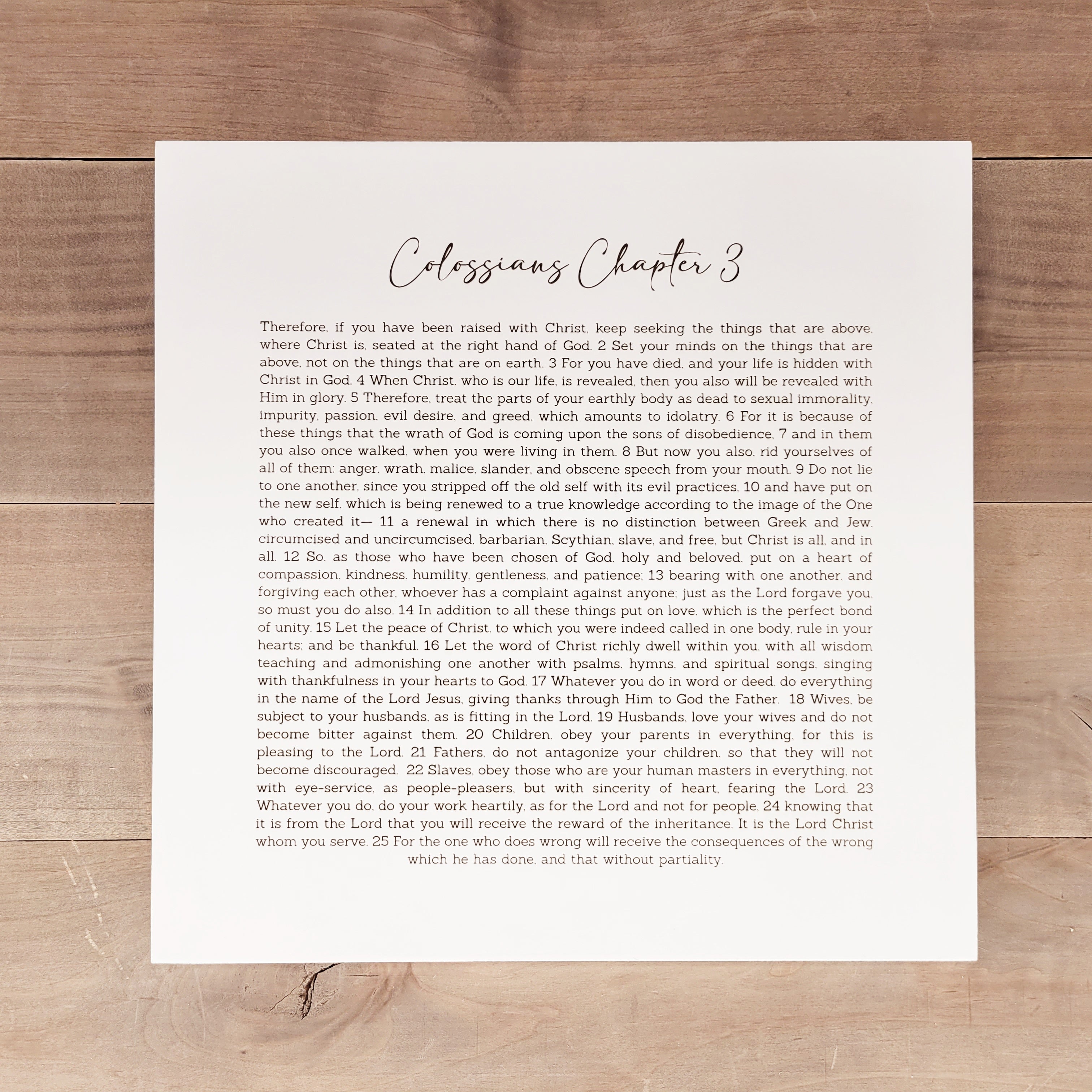 Colossians Chapter 3 | Wood Canvas – Seeds Bible Designs